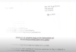 RAJPUTANA Rifles Army Relation Bharti-UHQ Quota Rally Raj Rif 2022 ...