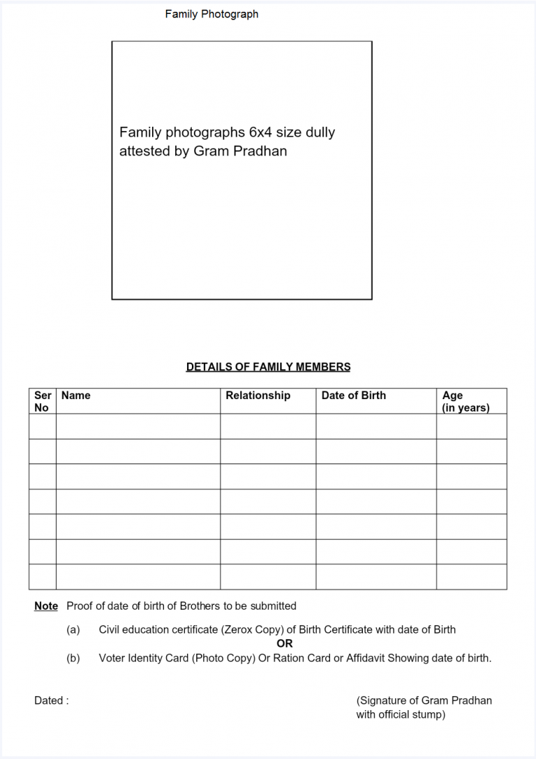 Character Verification Certificate and Family Photographs - Kikali.in